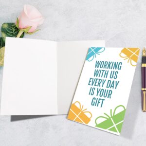 Funny Birthday Card for Coworker, Hilarious Birthday Card for Boss, Humorous Coworker Card, Working With Us Everyday Is Your Gift