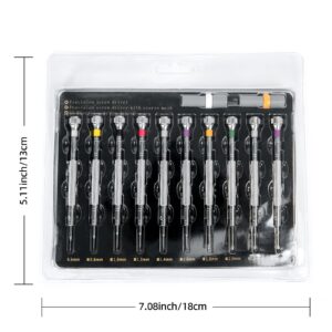 10pcs Precision Slotted and Watch Screwdriver Set Different Sizes With 5 Extra Replace Blades Watchmaker Screwdriver Tools for Watch,Jewelry,Eyeglass