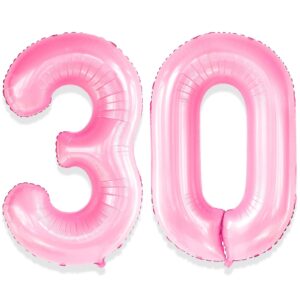 30 balloon numbers, 32 inch number helium balloon, 30th birthday balloons for women birthday party theme party celebration decoration (pink)