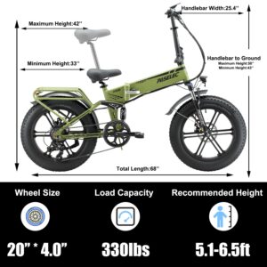 PASELEC PX6 Folding Electric Bike, with 750W Motor, 20"*4.0 Fat Tire,12Ah Battery, 28MPH Max Speed, Full Suspension Foldable e bike, Professional 7-speed, Commuter Bicycle for Adults