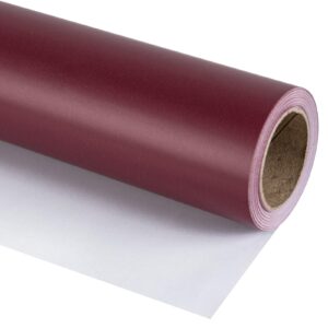 ruspepa wine red wrapping paper solid color- mini roll - for christmas, wedding, birthday, shower, congrats, and holiday - 17.5 inches x 32.8 feet