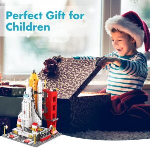 Nimpark Space Exploration Shuttle Building Set - Compatible with Major Brands, 6-in-1 Aerospace MOC Model Toys with Launch Control Center for 6 7 8 9 10 11 12 Year Old Kids, Boys & Girls (1000 Pcs)