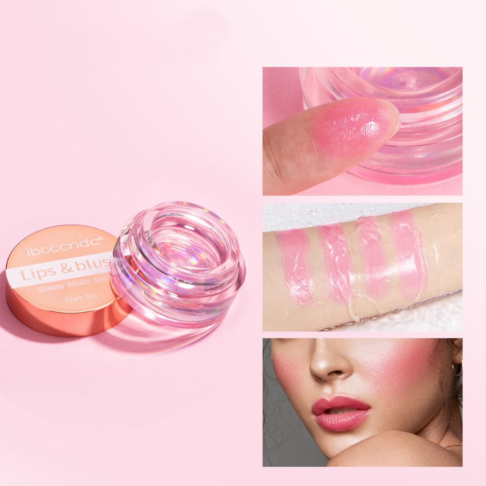 Color Changing Blush, Clear Liquid Blush Gel for Cheeks & Lips, Natural-Looking, Moisturizing Glossy Shiny 0.18 OZ/ 5g - 01 Clean