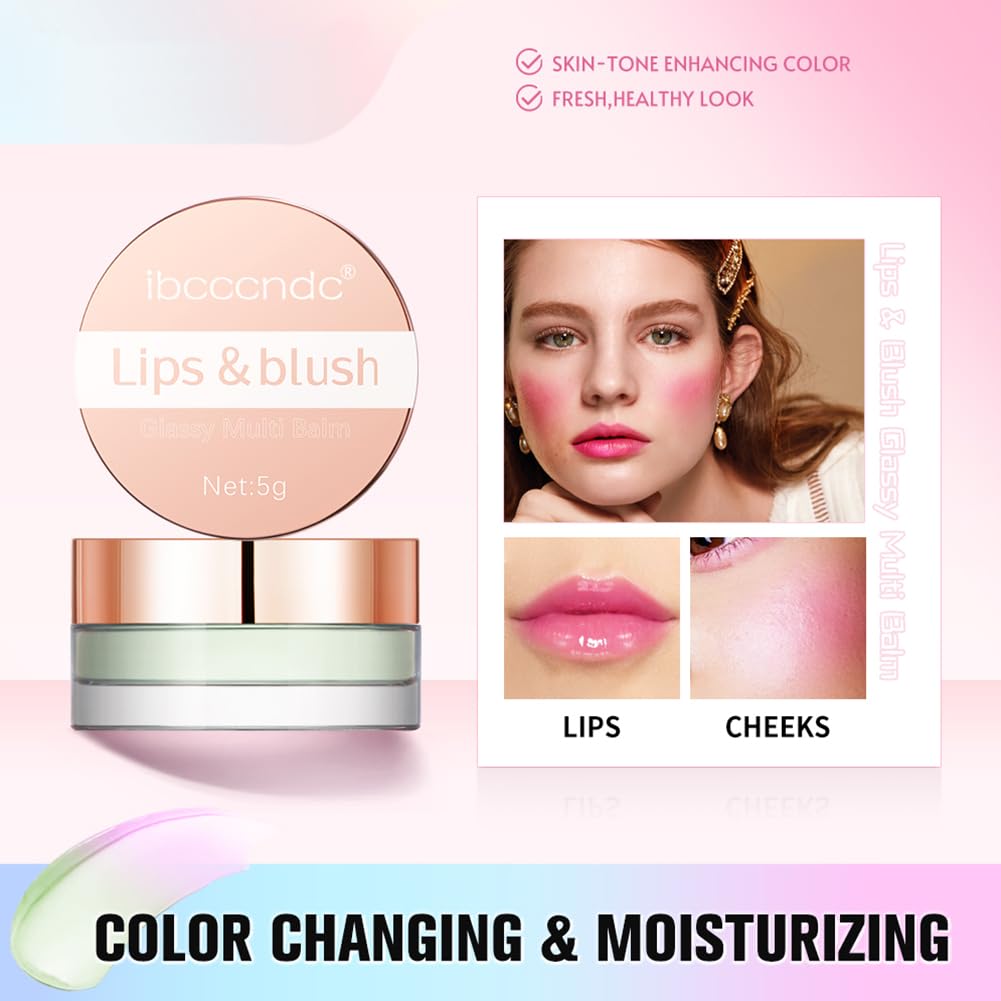 Color Changing Blush, Clear Liquid Blush Gel for Cheeks & Lips, Natural-Looking, Moisturizing Glossy Shiny 0.18 OZ/ 5g - 01 Clean