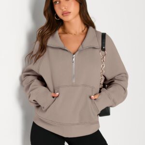 AUTOMET Fall Half Zip Pullover Womens Sweatshirts Cropped Quarter Zipper Oversized Hoodies Sweater 2024 Fashion Outfits Clothes