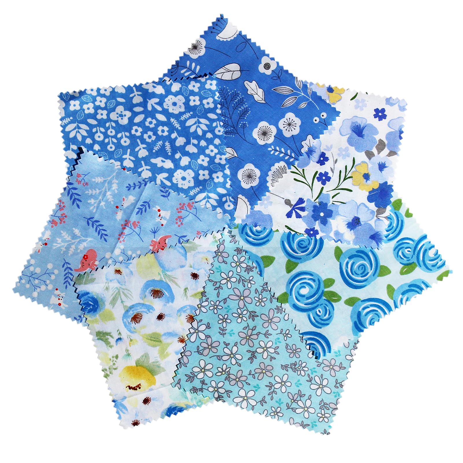 100% Cotton Boys Fabric Squares,5 inch Precut Quilt Floral Fabric Square Sheets for Quilting,Sewing Project,DIY Crafts(42Pcs) …