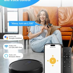 DOITION L100 Robot Vacuum Cleaner with Smart Navigation, 2500 Pa Suction, Powerful Robotic Vacuum for Pet Hair, Hard Floor, Carpet, Auto-Recharge, APP Control, Voice Control