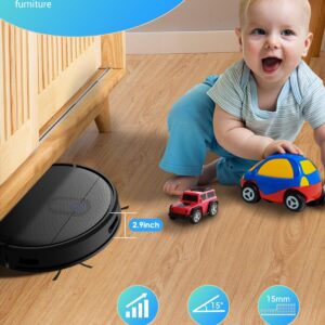 DOITION L100 Robot Vacuum Cleaner with Smart Navigation, 2500 Pa Suction, Powerful Robotic Vacuum for Pet Hair, Hard Floor, Carpet, Auto-Recharge, APP Control, Voice Control