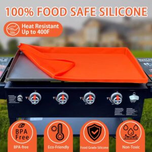 Wrpaulk 22" Silicone Griddle Mat Cover for Blackstone,Full Coverage Food Grade Griddle Grill Mat,Protects Grill Year-Round from anmial,Debris and Rust,Color:Orange