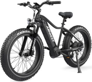 airwest electric bike, 750w bafang motor 28mph ebikes for adult, 26" fat tire electric bicycle with removable 48v 15ah lg battery & fast charger, shimano 7-speed, lockout fork electric mountain bike