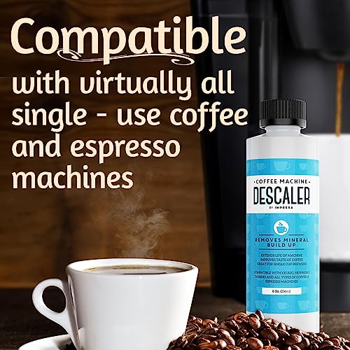 IMPRESA 3 Pack / 6 Uses Coffee Machine Descaler for Keurig and Virtually All Single Use Coffee and Espresso Machines - Made in the USA