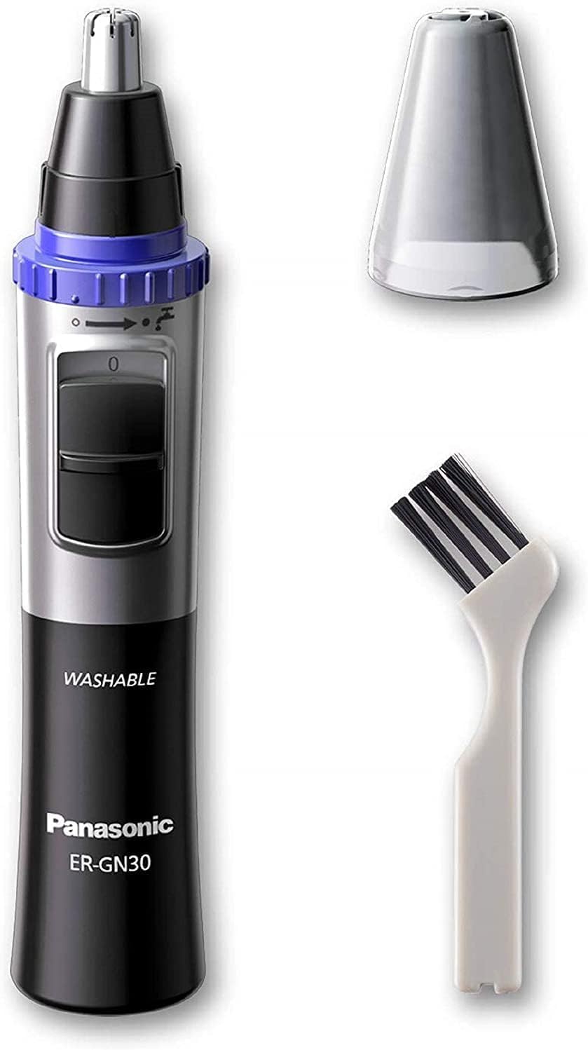 BluebirdSales Panasonic Men's Cordless Wet/Dry Electric Razor Bundle: ER-GN30-K Nose & Facial Hair Trimmer + 4AA Batteries Deluxe Cleaning Cloth