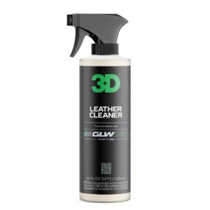 3d leather cleaner for car, glw series | ultimate deep cleaning | removes dirt, grease, body oils | diy car detailing | versatile cleaner for all leather goods | 16 oz