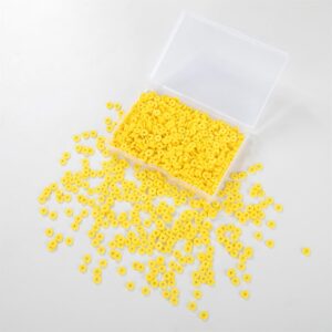 1000pcs 6mm clay beads with box package yellow polymer clay beads for bracelets necklace jewelry making (yellow)