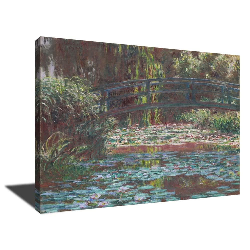 Claude Monet-Pond · Water Lily Hand Painted Oil Paintings on Canvas Wall Art,31inx39in,No Frame