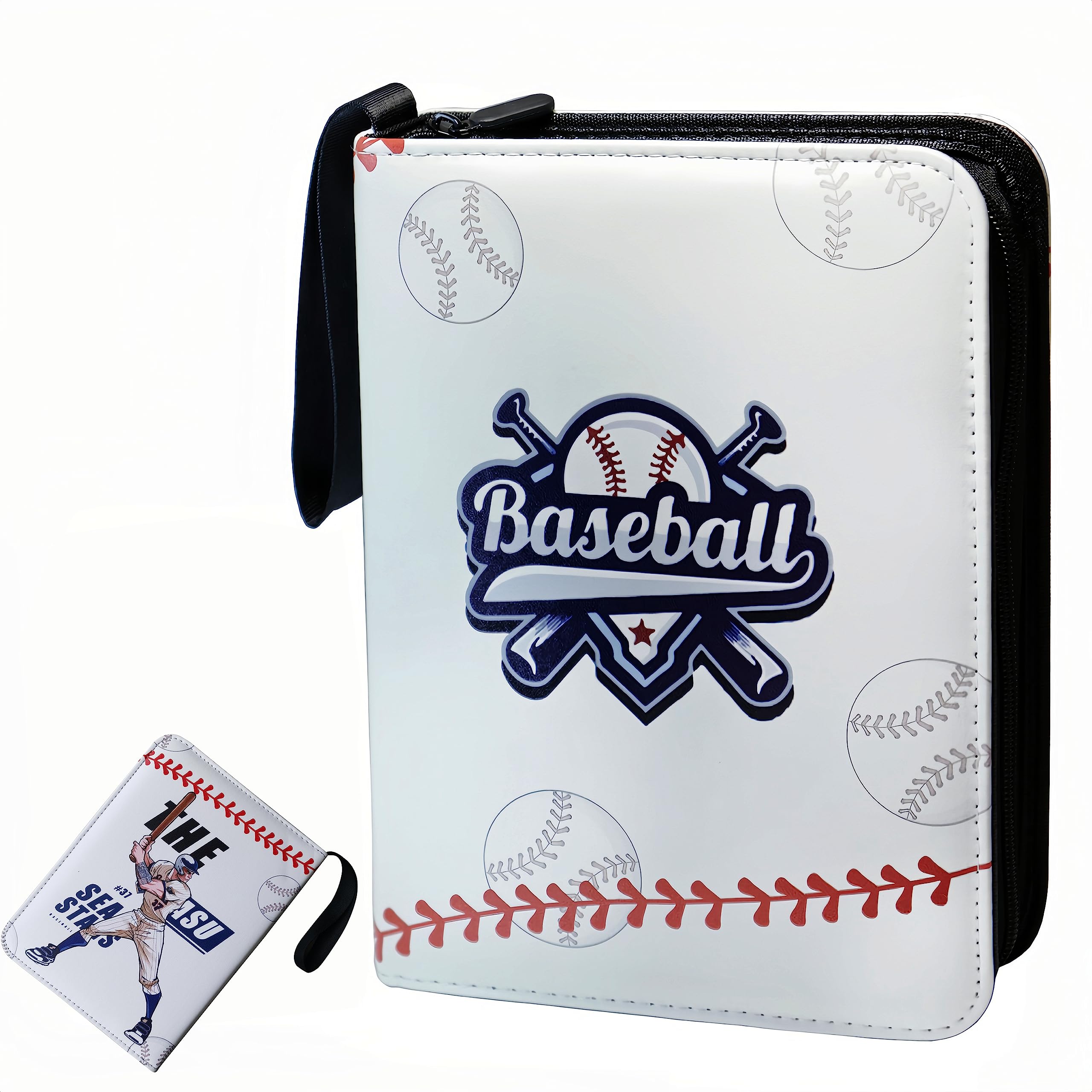 Baseball Card Sleeves 3 Ring Binder.4 Pocket Card Binder,Card Collection Binder for TGG, Basketball Card Binder,Sport Card Binder Storage Collection Protector—Whit