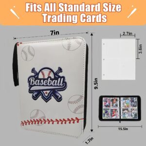 Baseball Card Sleeves 3 Ring Binder.4 Pocket Card Binder,Card Collection Binder for TGG, Basketball Card Binder,Sport Card Binder Storage Collection Protector—Whit