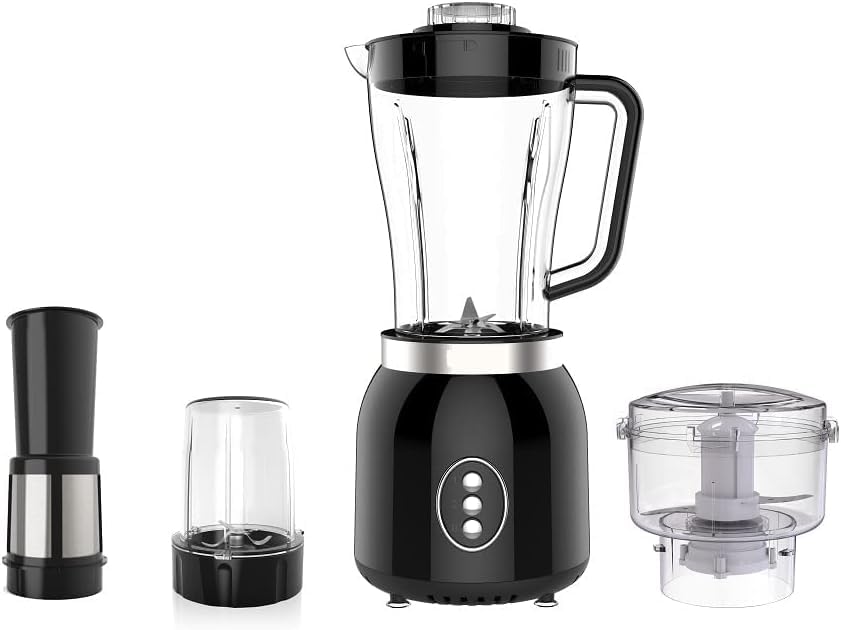 600W 4-in-1 Multifunctional Food Processor,Countertop Smoothies Blenders,Coffee Grinder,Meat Grinder,Baby Food Maker,Mixer Grinder for Meat,Vegetables,Fruits,Beans,Ice Crusher with 6 Blades 61OZ 1.8L