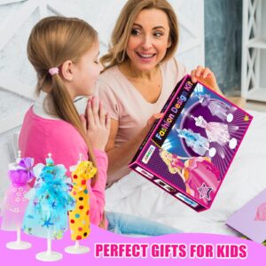 Jumlys 600+PCS Fashion Designer Kits for Girls Ages 6, 7, 8, 9, 10, 11, 12, Sewing Kits with 4 Mannequins for Kids Ages 6-8, 8-12, DIY Arts and Crafts Kits for Girls, Perfect Birthday Christmas Gift