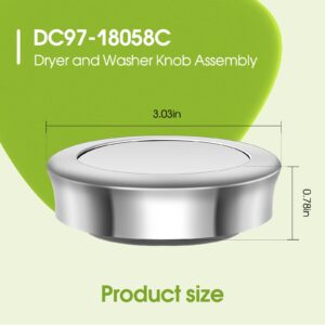 DC97-18058C Control Knob Compatible with Samsung Dryer or Washer, Knob Assembly DC67-00680A DC97-18058A DC97-18058B AP6002623 PS11735268 EAP11735268