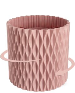 lebenrich rotating pen pencil holder for desk, 5 slots unique pink desk pen organizer easthetic desktop supplies and accessories for women girls, pen cup pencil caddy for office home art supply