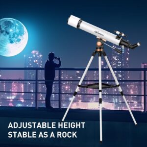 Telescope,80mm Aperture 800mm Refractor Telescope for Beginners,Mult-Coated High Powered Refracting Telescope with Tripod &Wireless Control & Carrying Bag