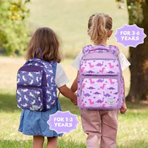 VASCHY Toddler Backpack for Girls, Kids Cute Kindergarten Daycare Children 7L Small Backpack Bookbag for School Travel Purple Unicorn