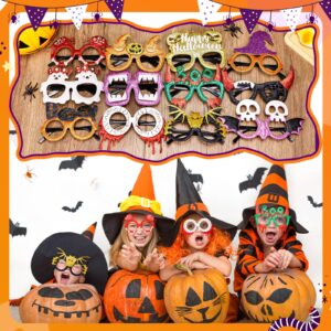 Max Fun 12Pcs Halloween Party Glasses Glitter Holiday Glasses Frames Halloween Decorations Accessories Costume Eyeglasses for Halloween Parties Holiday Favors