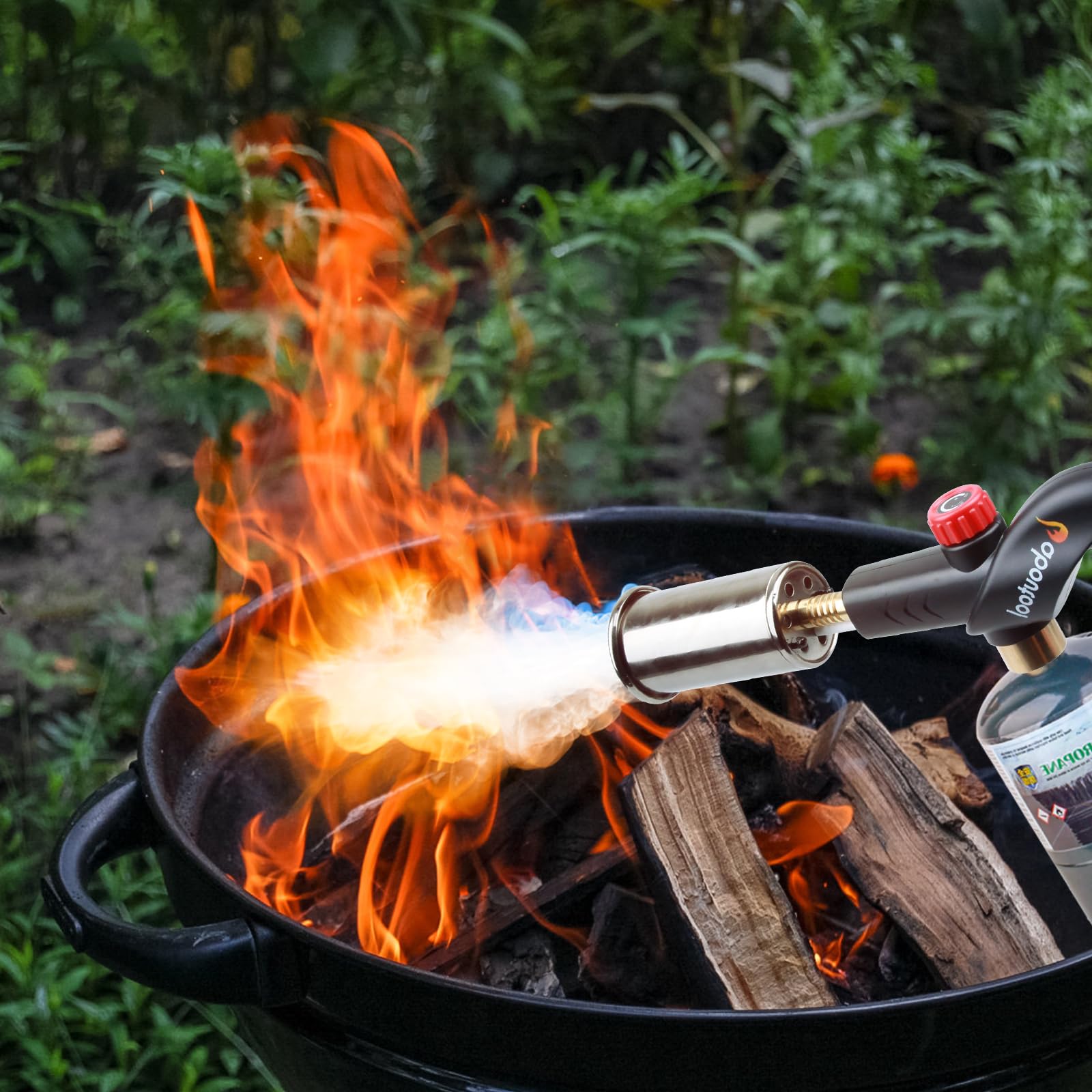 Aboutool Propane Cooking Torch, Torch Head for Propane Tank with Igniter Searing Torch for Sous Vide Charcoal Torch Lighter BBQ Grill Flame Thrower Campfire Starter (Propane Tank Not Included)