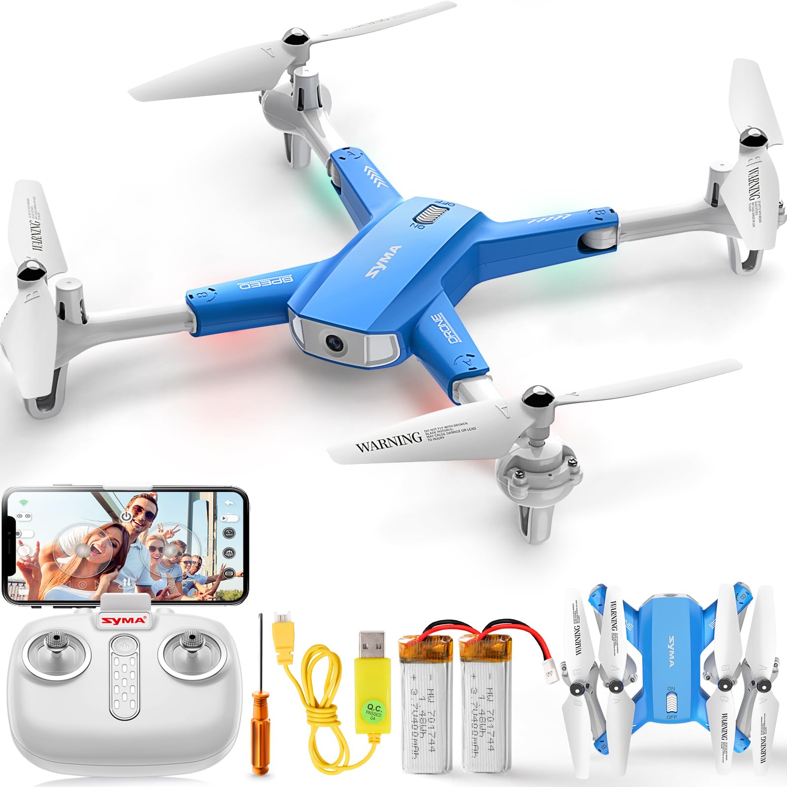 SYMA Drone with Camera for Adults Kids,1080P FPV Camera RC Quadcopter with Altitude Hold, One Key Start, 3D Flips, 2 Batteries Remote Control Helicopter Flying Toys Gifts for Boys Girls