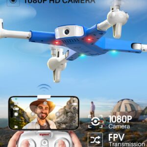 SYMA Drone with Camera for Adults Kids,1080P FPV Camera RC Quadcopter with Altitude Hold, One Key Start, 3D Flips, 2 Batteries Remote Control Helicopter Flying Toys Gifts for Boys Girls