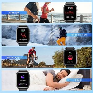 Smart Watch Men Fitness Tracker: 2.0“ Touch Screen Watches Waterproof for Call Heart Rate Blood Pressure Sleep Monitor Digital Step Sport Running Smartwatch Bluetooth Compatible Android with iOS Phone