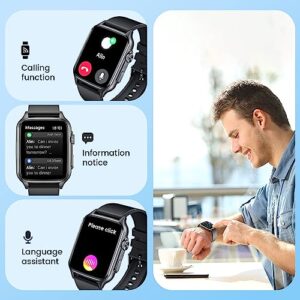 Smart Watch Men Fitness Tracker: 2.0“ Touch Screen Watches Waterproof for Call Heart Rate Blood Pressure Sleep Monitor Digital Step Sport Running Smartwatch Bluetooth Compatible Android with iOS Phone