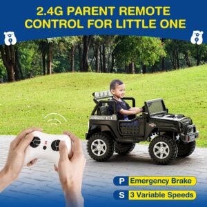 LIGIANT L8 Ride On Car, 12V Kids Electric Car w/Remote Control, 2 Seater, Spring Suspension, Bluetooth Speaker, Multi Music Modes, 3 Speeds, LED Lights, Xmas & Birthday Gift Ideas for Kids Ages 3-8