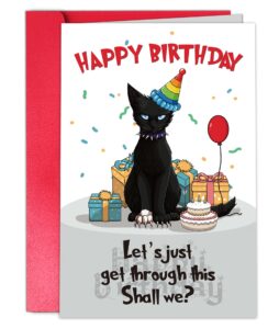 tqdaiker funny birthday card for cat lovers, cute bday card for him her