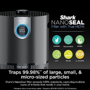 Shark HP232 Clean Sense Air Purifier MAX with Odor Neutralizer Technology, Allergies, HEPA Filter, 1200 Sq Ft, XL Room, Whole Home, Captures 99.98% of Particles, Allergens, Smells & More, Grey