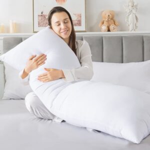 WhatsBedding Memory Foam Body Pillow - Cooling Full Body Pillows for Adults - Soft Long Pillow for Bed - 20x54 Inches, White