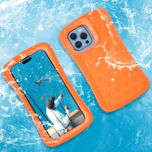 supfine floating phone case for iphone 15 pro max/15 plus/14 pro max/14 plus/13 pro max/12 pro max eva material case with waterproof dry bags and lanyard, 20ft powerful drop protective case-6.7in