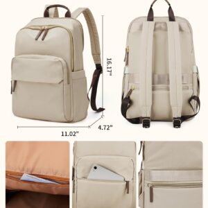 Laptop Backpack Women Teacher Backpack Work Computer Backpack with Laptop Compartment College Waterproof Anti Theft Backpack Casual Daypack Business Travel Backpack for Women Carry On Bag Khaki