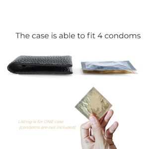 STERCULIA Condom Case for Men Gift PU Leather Square Mini Purse (Black)