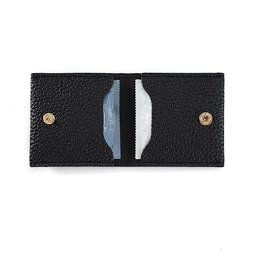 STERCULIA Condom Case for Men Gift PU Leather Square Mini Purse (Black)