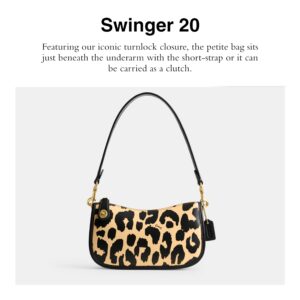 COACH Leopard Printed Leather Swinger 20, Leopard