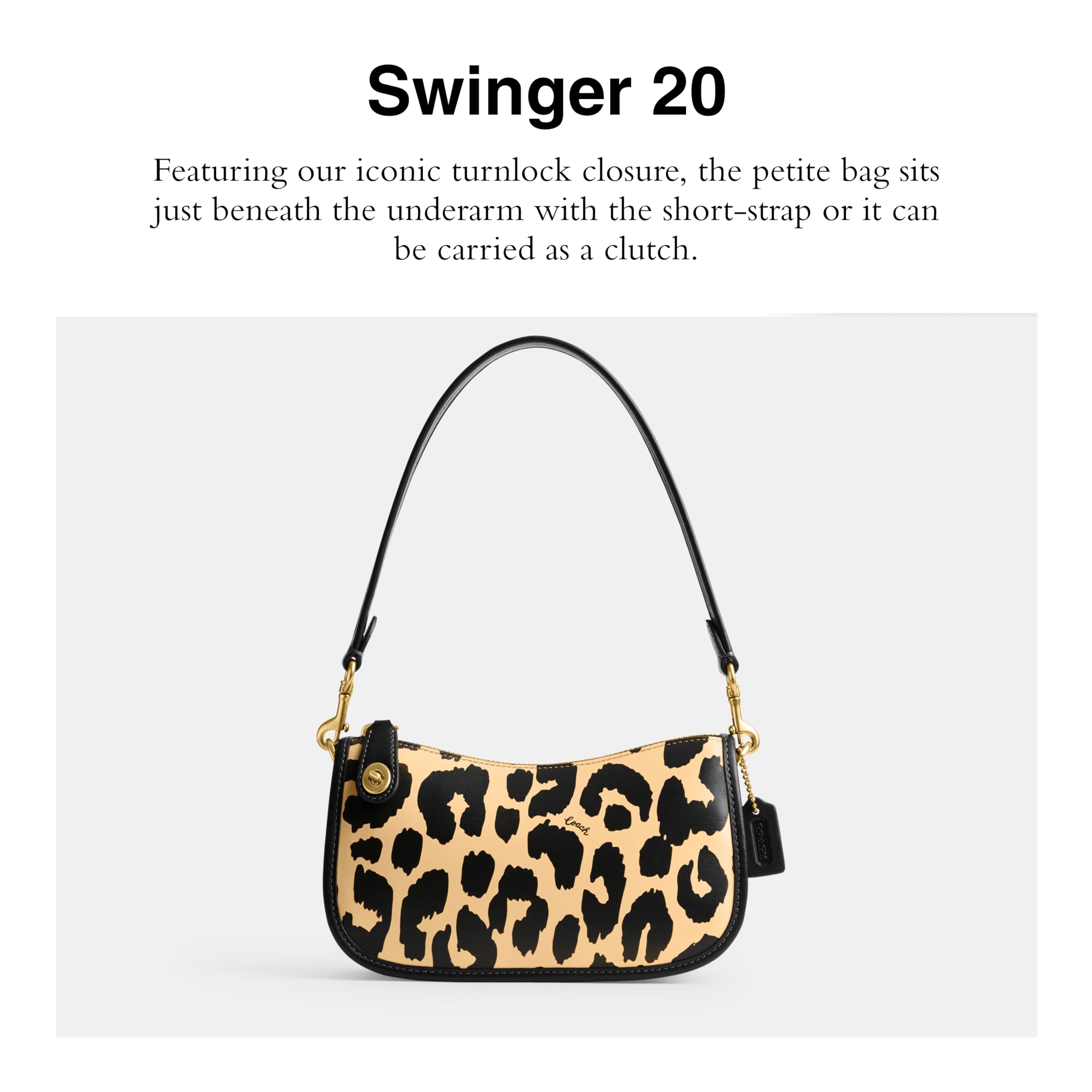 COACH Leopard Printed Leather Swinger 20, Leopard