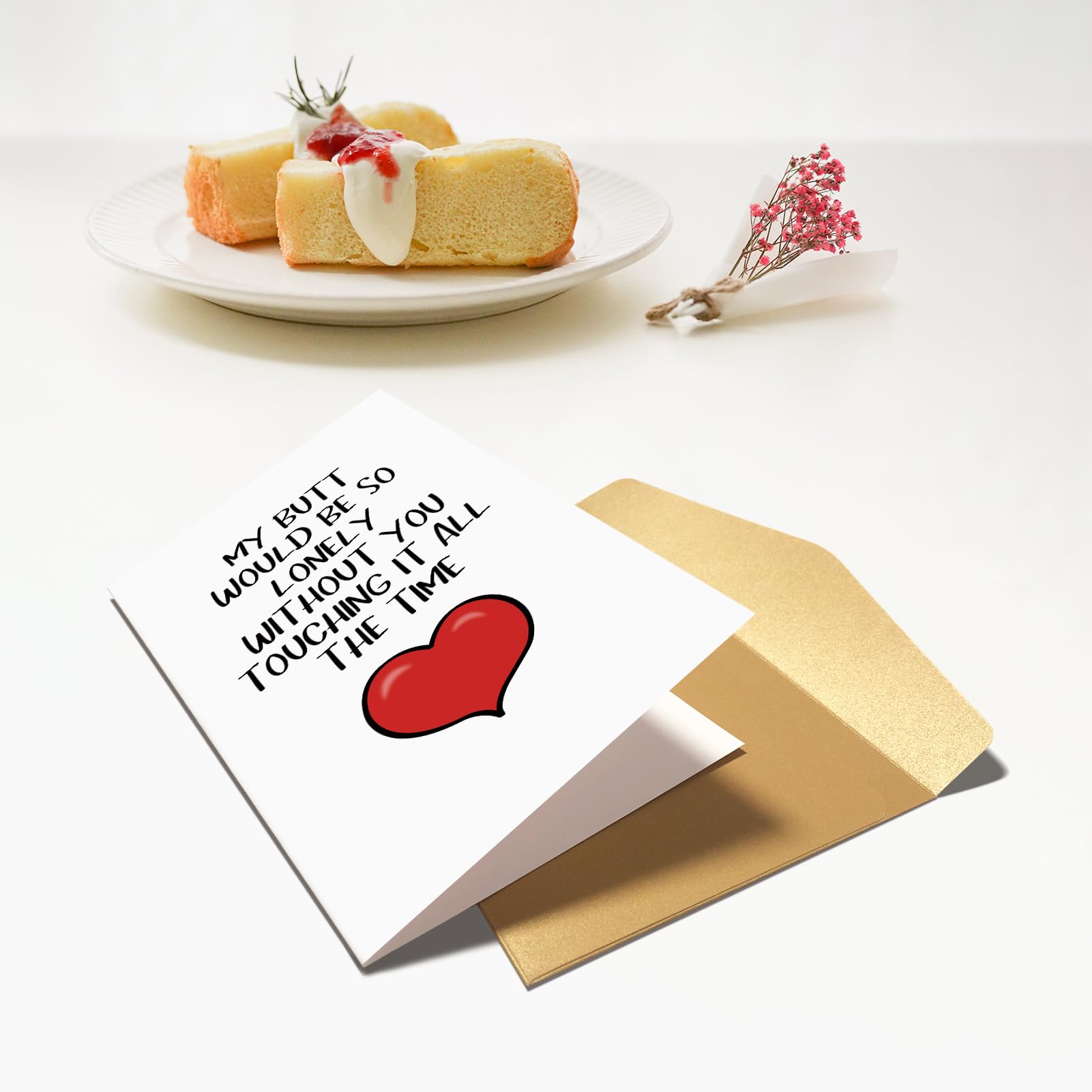 Funny Anniversary Card for Him, Cheeky Birthday Card for Husband Boyfriend Fiance, Valentines Day Card, My Butt Would Be So Lonely Without You Touching It All The Time