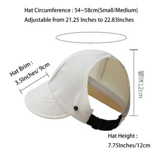 Womens Wide Visor Brim Sun Hat Quick Dry Sun Protection Visor Cap Summer Travel Baseball Hat Golf Outdoor Teens (S/M)