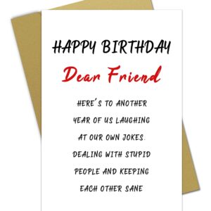 Fumnwoks Greeting Card, Funny Birthday Card for Friend, Premium Quality for Bestie, Gift for Women & Men