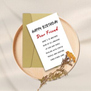 Fumnwoks Greeting Card, Funny Birthday Card for Friend, Premium Quality for Bestie, Gift for Women & Men