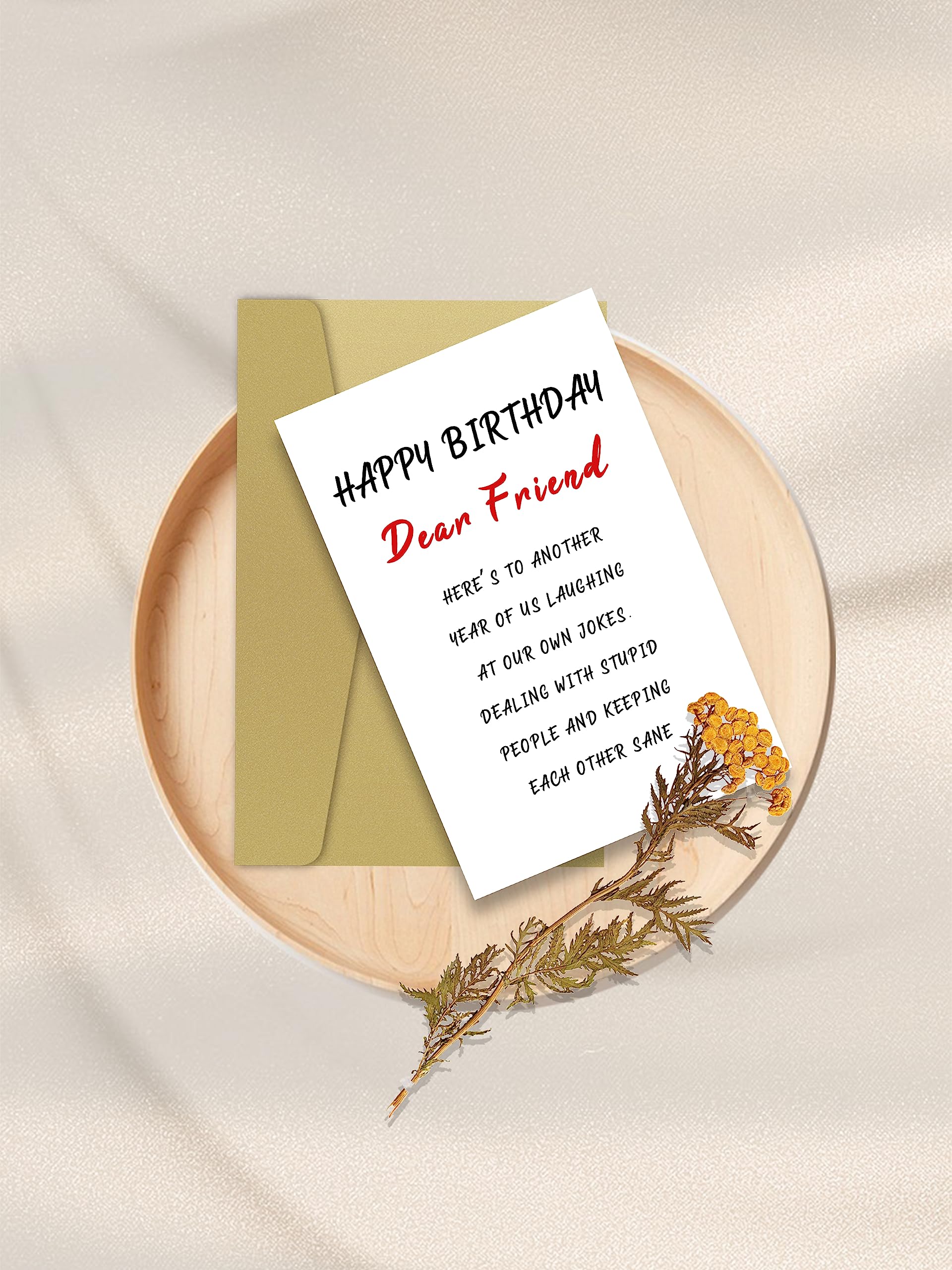 Fumnwoks Greeting Card, Funny Birthday Card for Friend, Premium Quality for Bestie, Gift for Women & Men