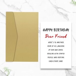 Fumnwoks Greeting Card, Funny Birthday Card for Friend, Premium Quality for Bestie, Gift for Women & Men