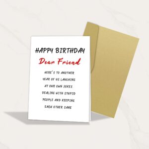 Fumnwoks Greeting Card, Funny Birthday Card for Friend, Premium Quality for Bestie, Gift for Women & Men